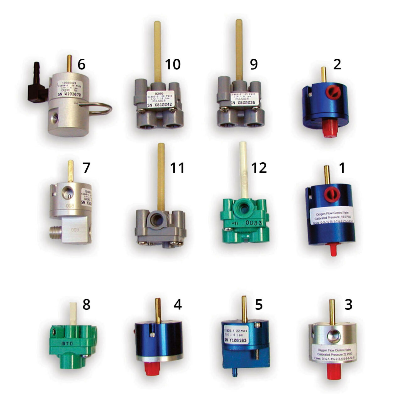 Homecare Oxygen Flow Controls and Knobs